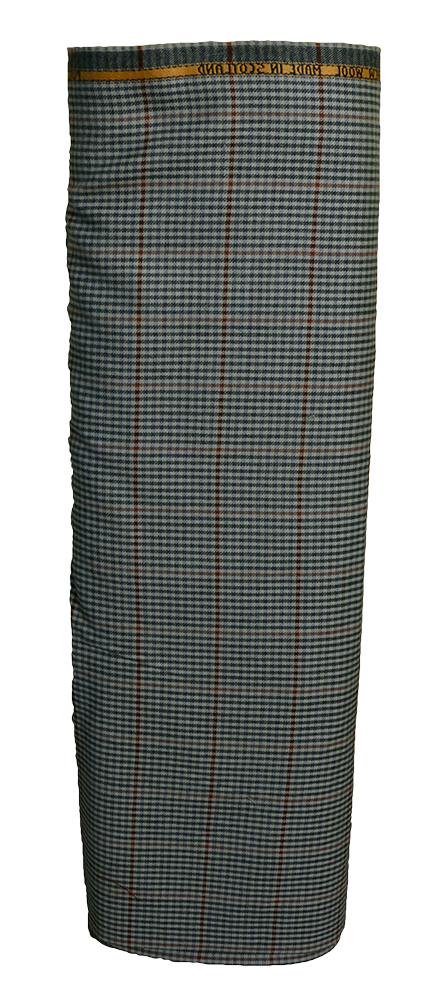 Green and blue small check cloth - woven in Scotland